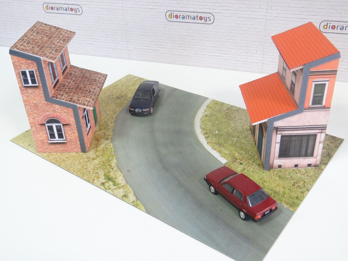 Old desert road diorama Scale 1:43 Miniature buildings 1/43 Car models ...