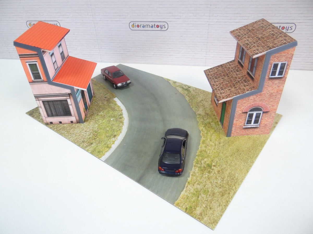 Old desert road diorama Scale 1:43 Miniature buildings 1/43 Car models ...