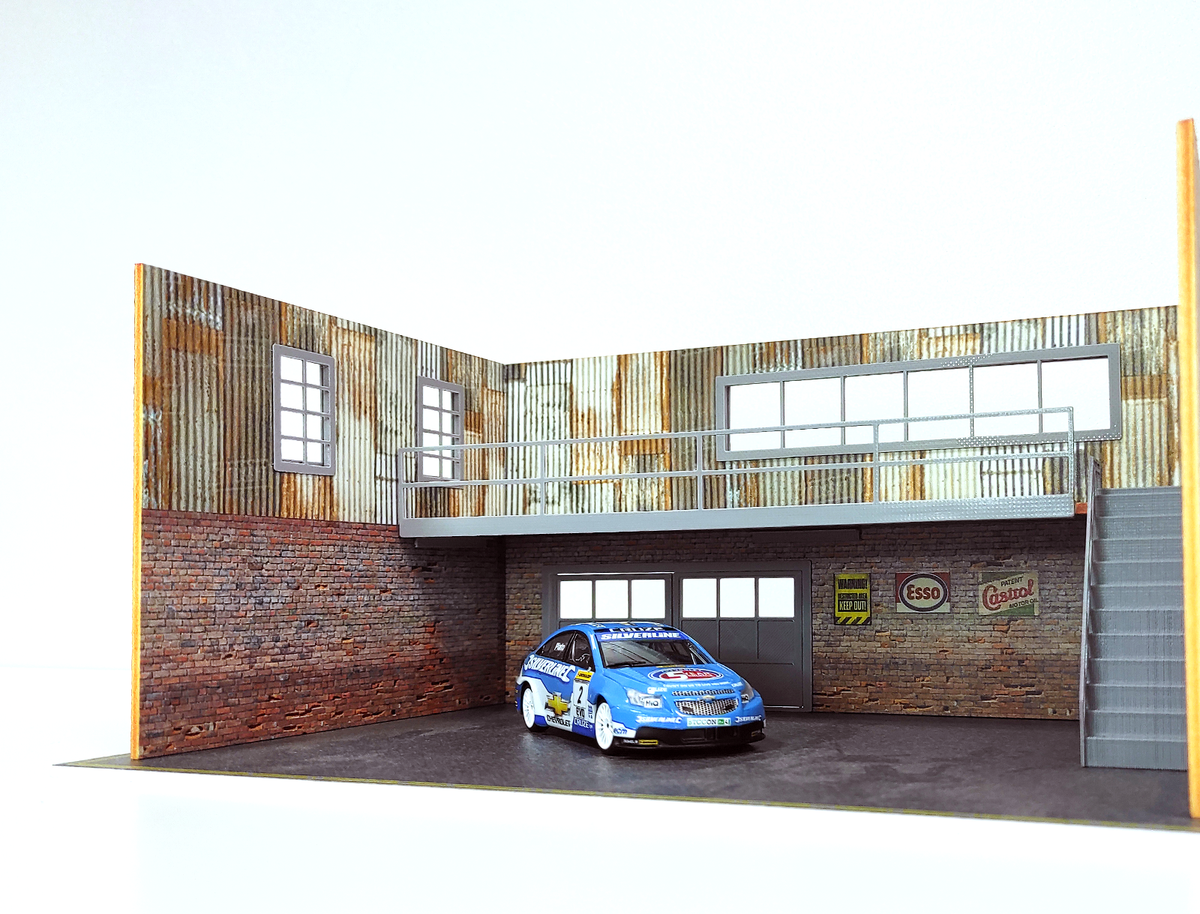 Two-Floors Garage Brick - Metal Walls Diorama Model Kit 1:43 Scale ...