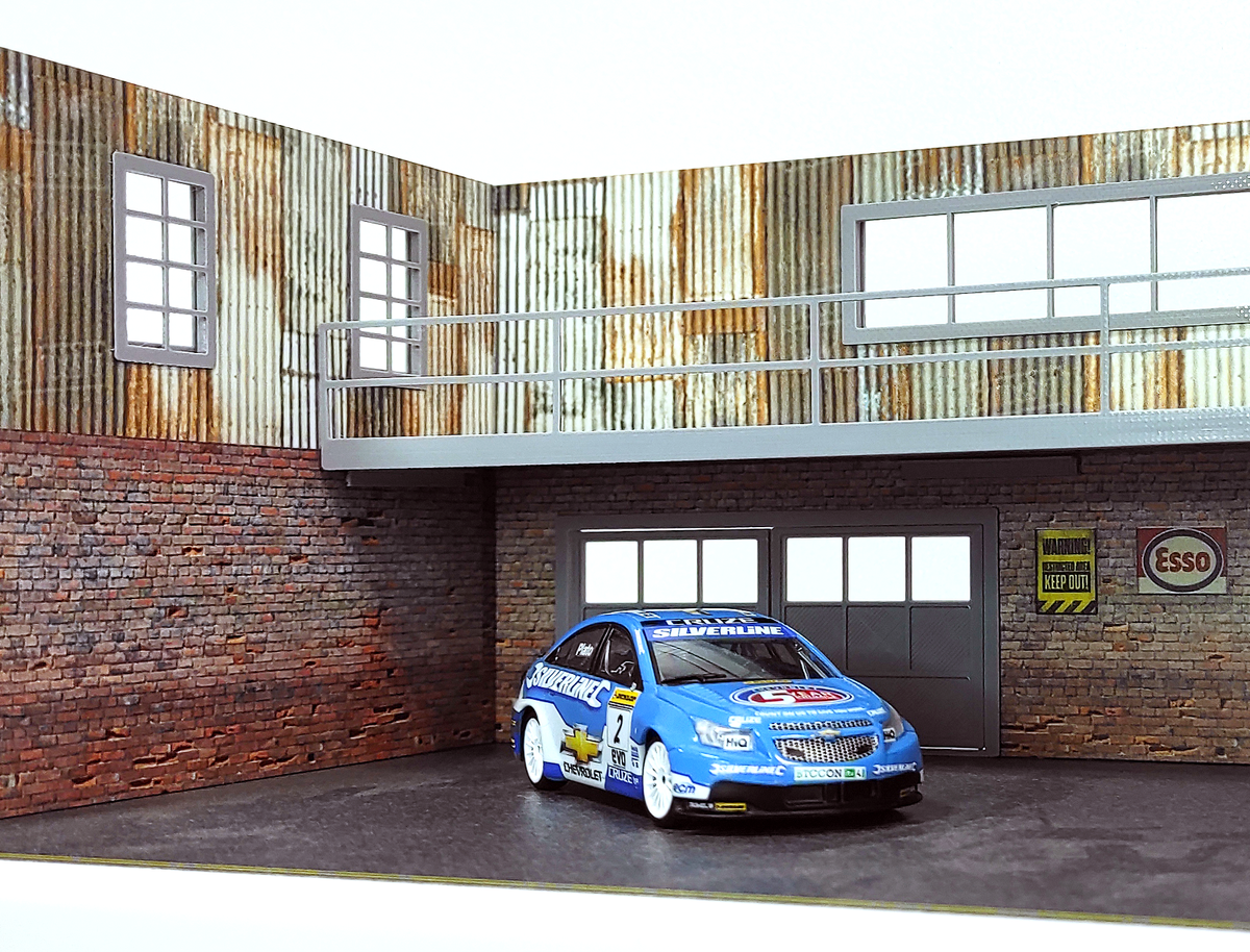 Two-Floors Garage Brick - Metal Walls Diorama Model Kit 1:43 Scale ...