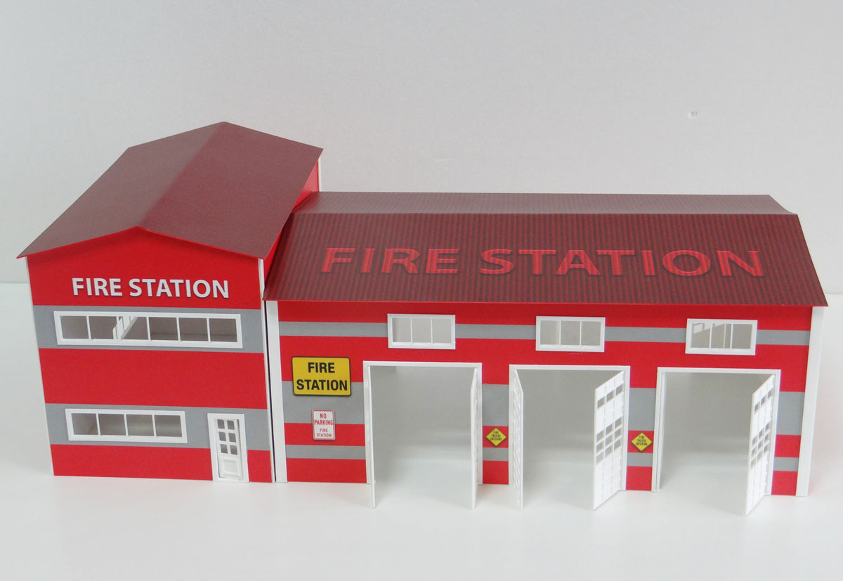 Scale 1:43 Fire station set Fire department miniature model Diorama kit ...