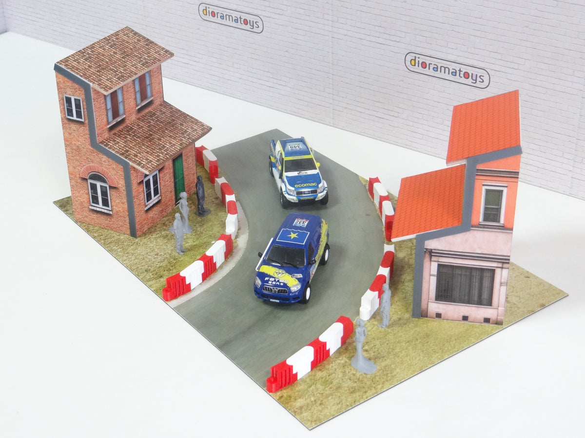 Desert road race diorama Rally track scene Scale 1:43 Car models displ ...