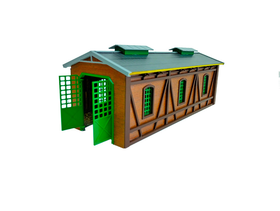 Loco shed HO 1:87 scale Railroad diorama decoration Locomotive depot m ...