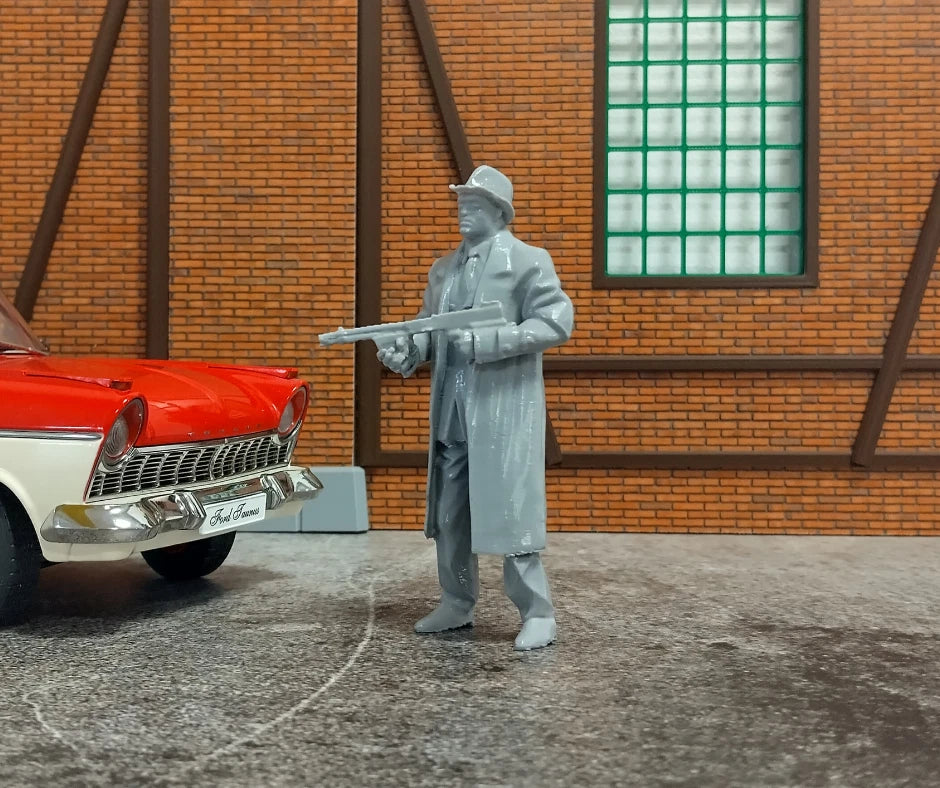 1:18 Scale Gangster Figure Diorama Accessory Miniature Car Scene Decor ...