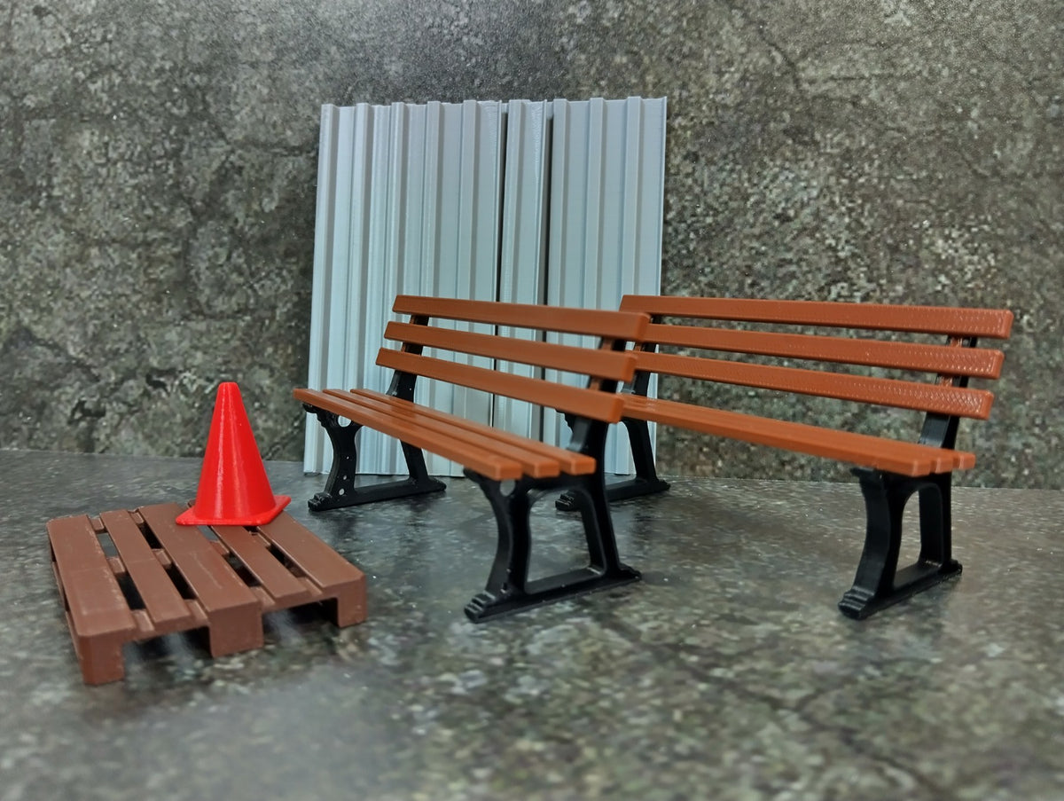 Diorama parts Street benches - tools 1:18 scale Scene decoration Park ...