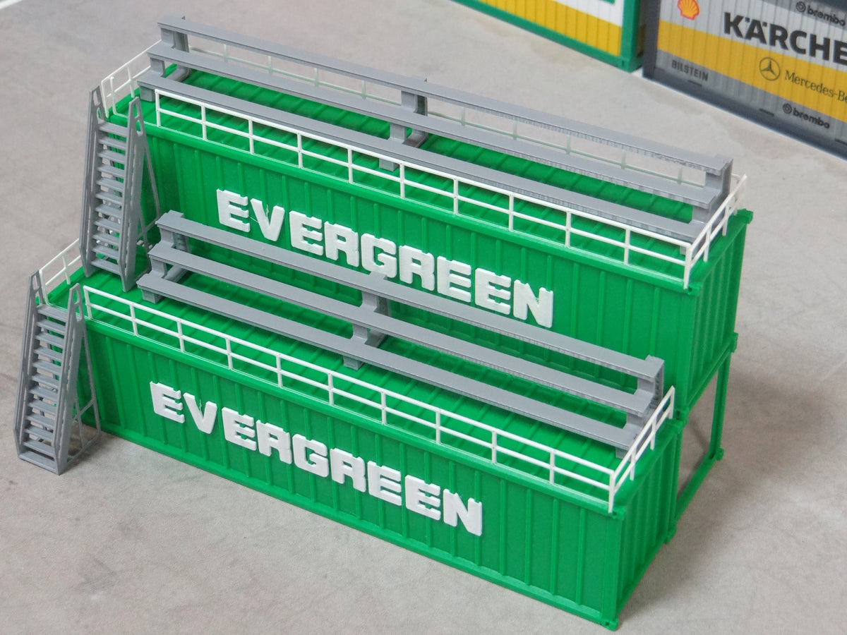 Scale 1:60 - 1:64 Diorama containers tribune miniature Slot car racetr ...