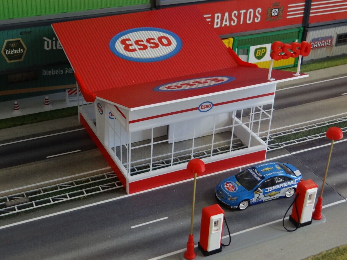 Scale 1:43 Diorama gas/petrol station Diorama model kit display decor ...